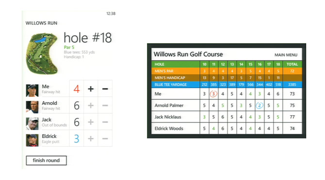 Conceptual USGA golf scoring app by Microsoft shows Windows Phone 7 ...