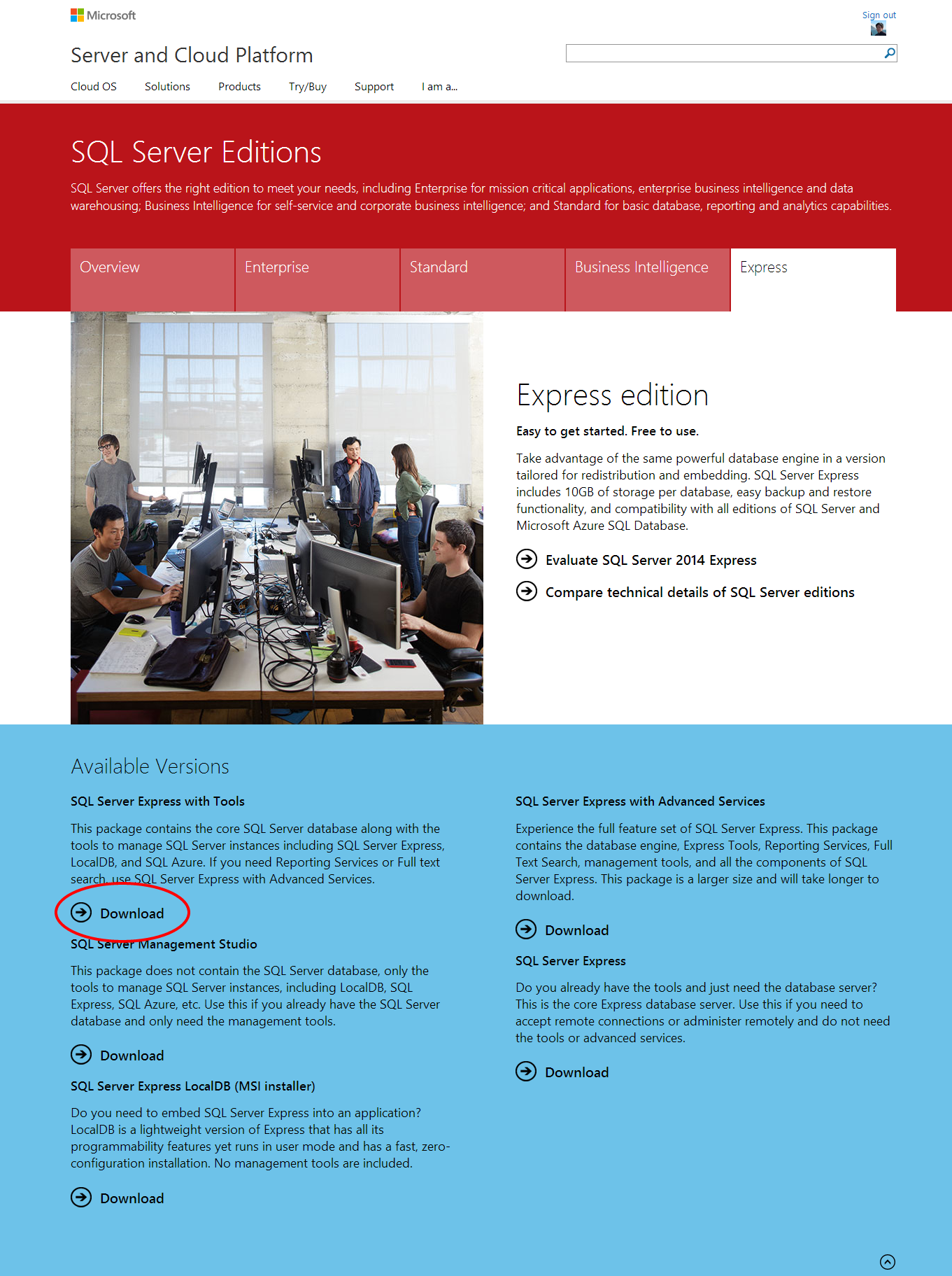 The 12 step process to download Microsoft SQL Server Express 2014 ...